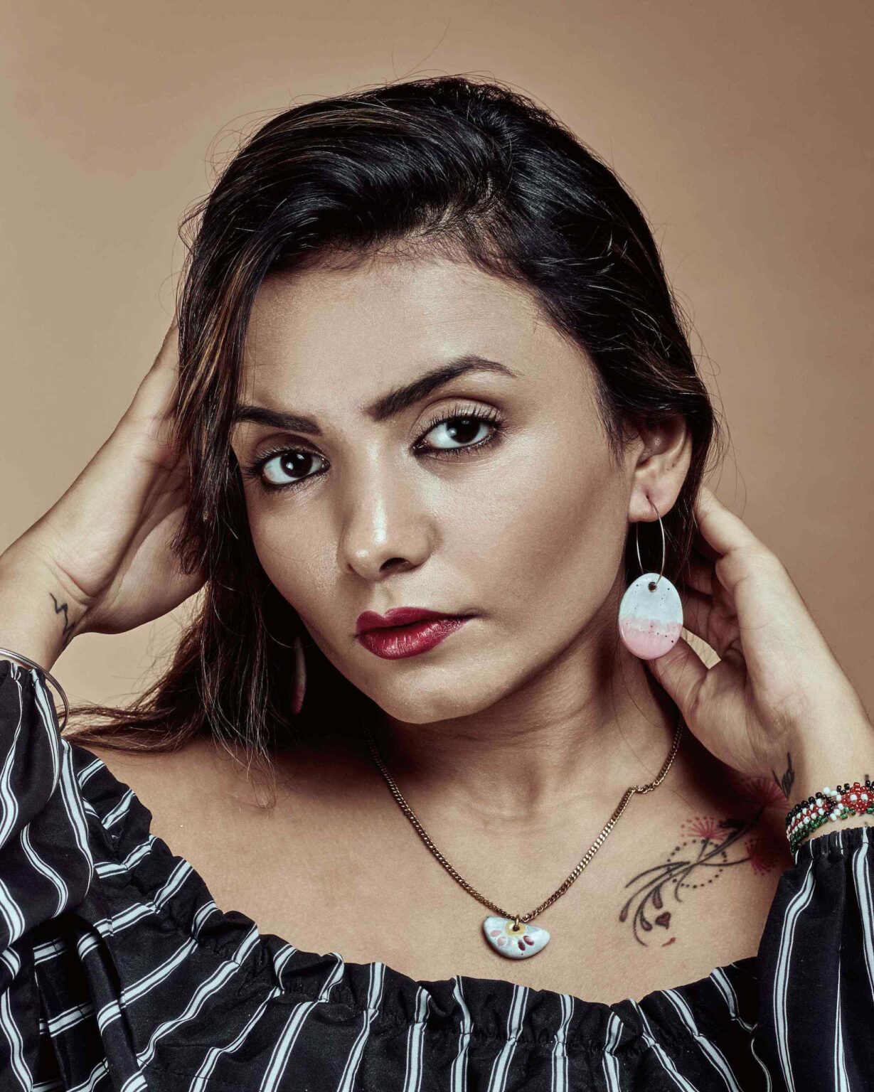 Tickle You Pink Ceramic Earrings - Darsamin